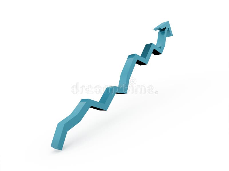 Blue Business Graph Chart Arrow Rendered Stock Illustration ...