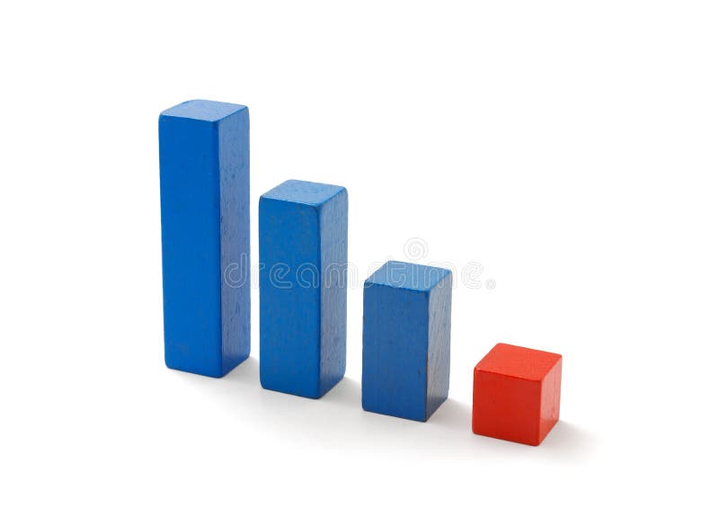 Blue Business Graph with Final Step in Red Color Stock Photo - Image of ...