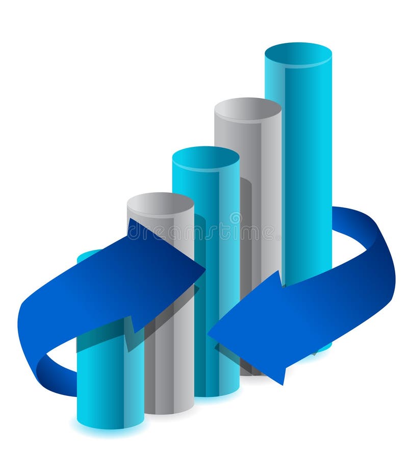 Blue Business Graph Illustration Stock Vector - Illustration of graph ...