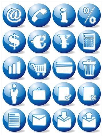 Blue business icons stock vector. Illustration of open - 7802298