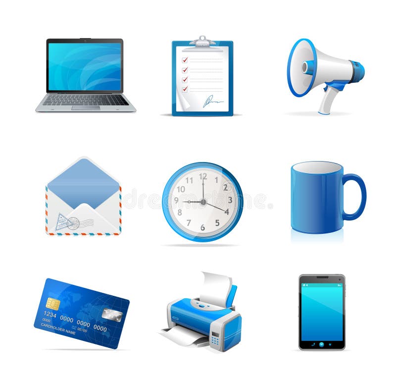 Blue Business Icons Set. Vector Stock Vector - Illustration of city ... Blue Business Icons Set. Vector Stock Vector - Illustration of city ...