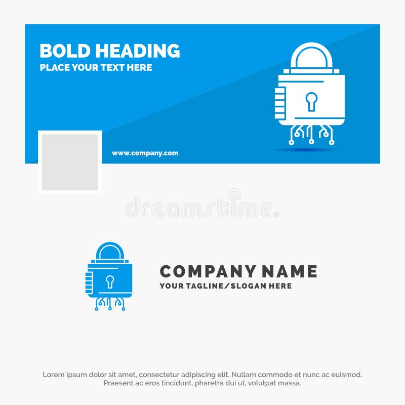 Blue Business Logo Template for Security, Cyber, Lock, Protection ...