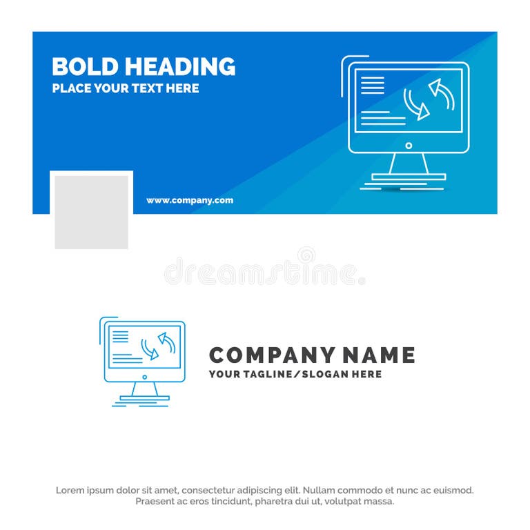 Blue Business Logo Template for Synchronization, Sync, Information ...