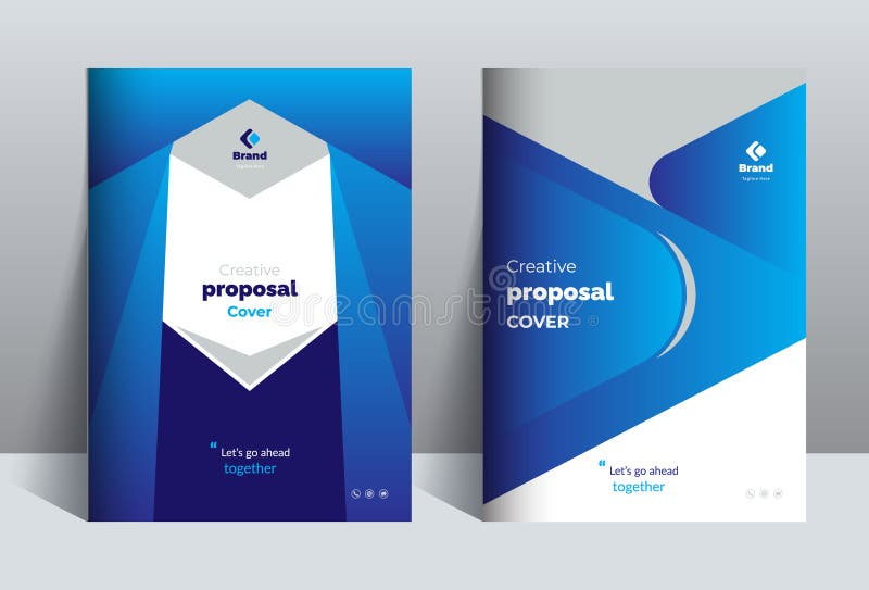 Blue Business Proposal Catalog Cover Design Template Concepts Stock ...