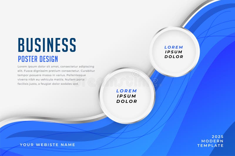 Blue Business Theme Poster Design Template Banner Stock Vector ...