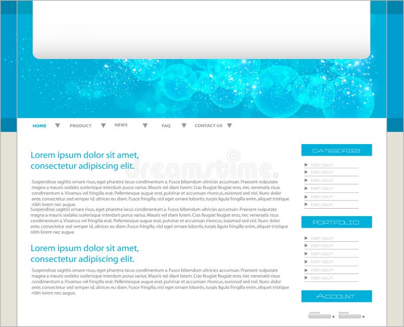 Blue Business Website Template Stock Vector - Illustration of friendly ...