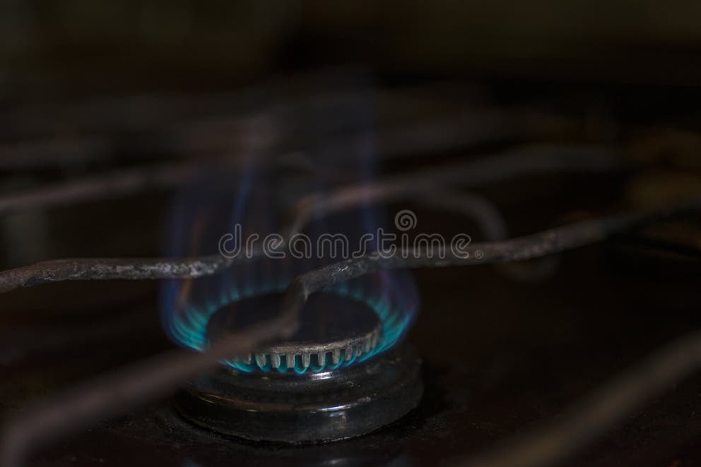Blue butane gas fire stock image. Image of burn, glowing - 83256433