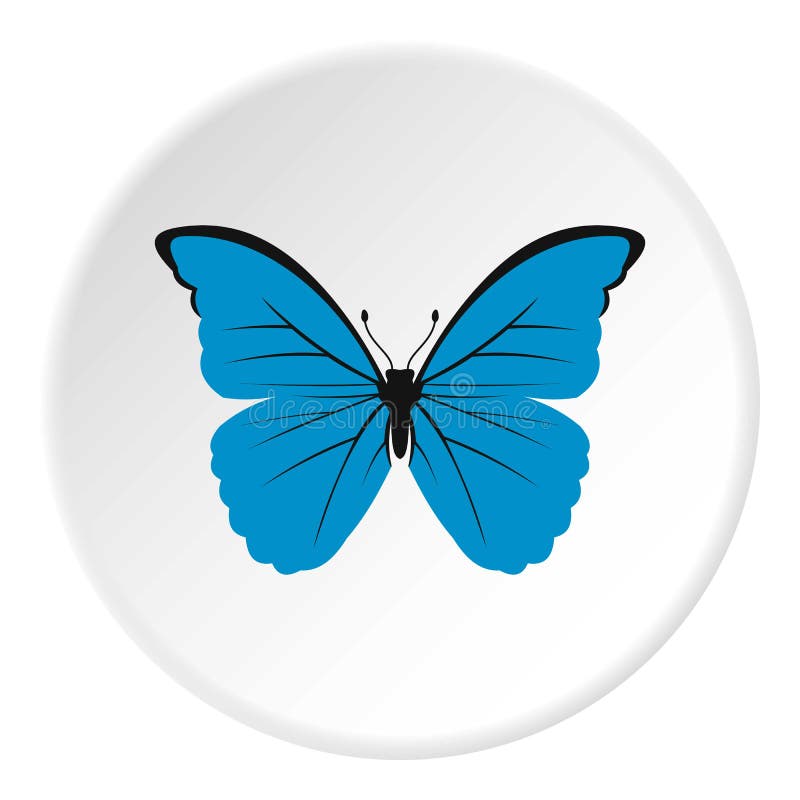Blue Butterfly Icon in Flat Style Stock Vector - Illustration of ...