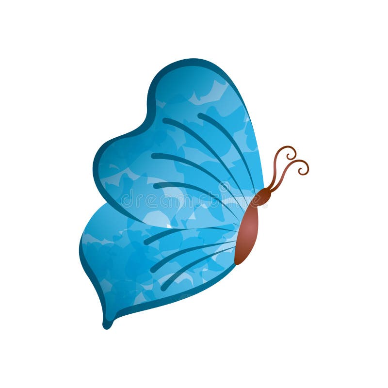 Blue butterfly icon stock vector. Illustration of graphic - 89789628