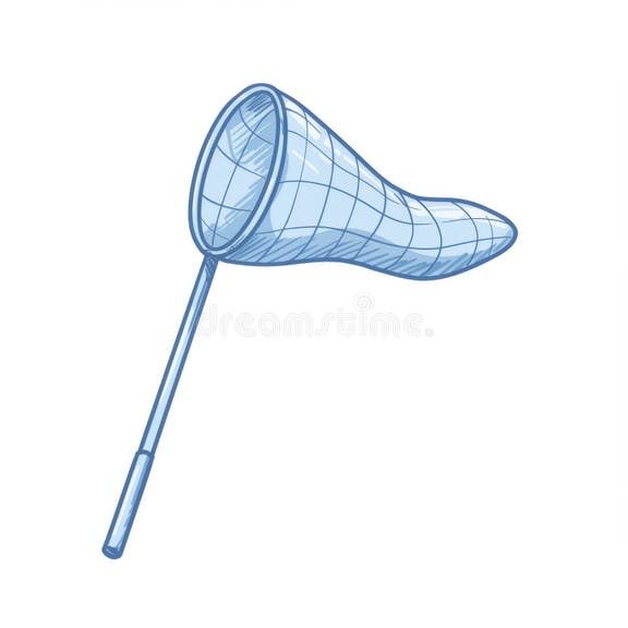 Blue Butterfly Net Illustration on White Background Stock Illustration ...