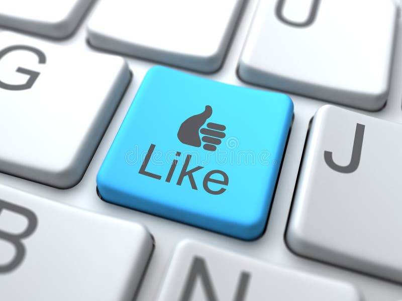 Blue LIKE button stock illustration. Illustration of global - 45611499