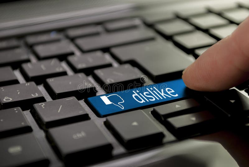 Blue button dislike stock photo. Image of icon, laptop - 39179068