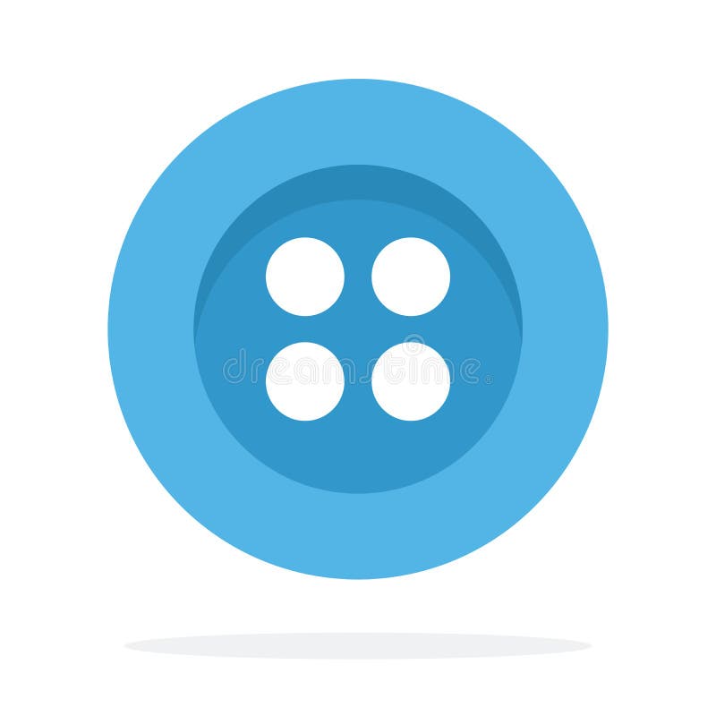 Blue Button with Four Holes Flat Isolated Stock Vector - Illustration ...