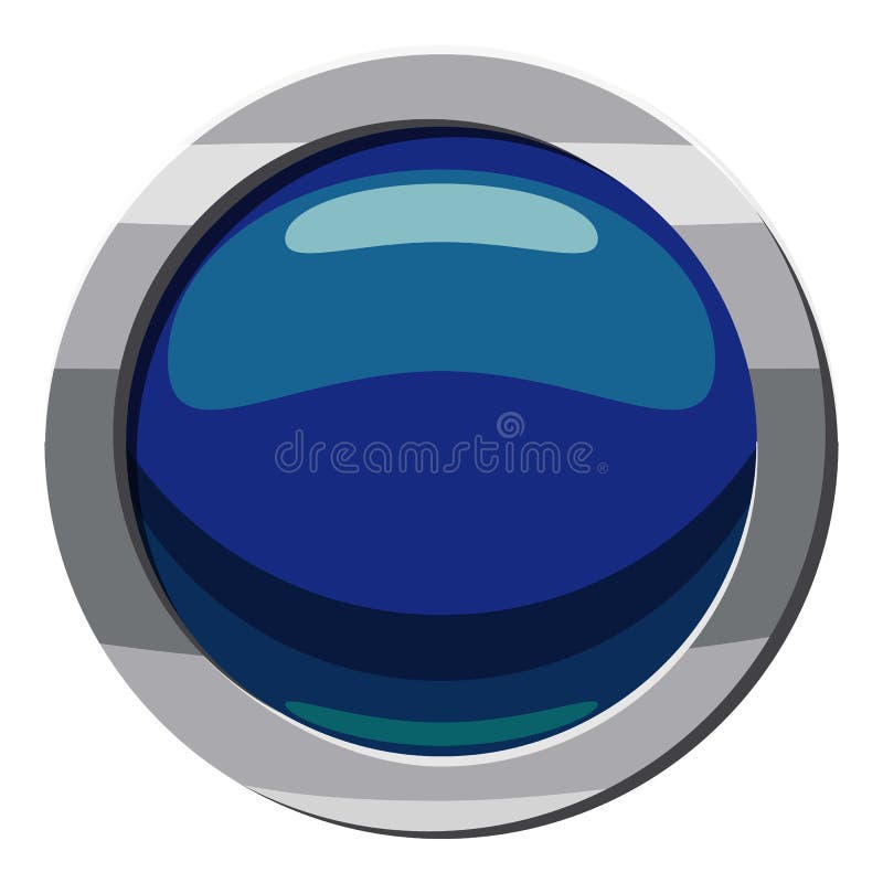 Blue Button Icon, Cartoon Style Stock Illustration - Illustration of ...