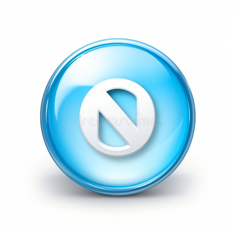 A Blue Button with the Letter N on it Stock Illustration - Illustration ...