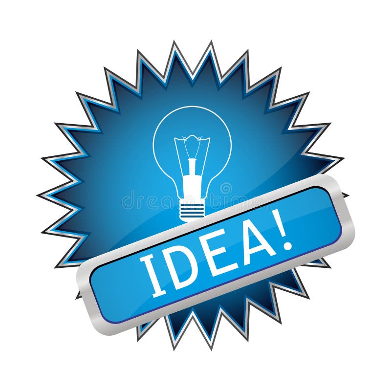 Blue Button with the Light Bulb Stock Vector - Illustration of chuck ...