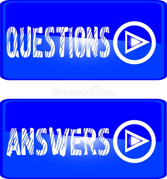 Blue Button Questions Answers Stock Vector - Illustration of questions ...
