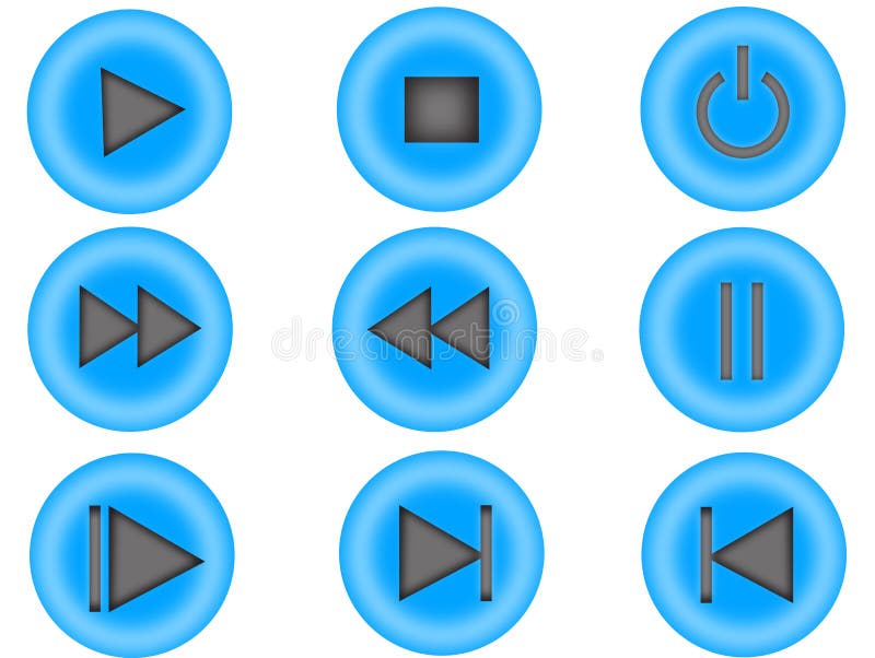 Blue button set stock vector. Illustration of modern - 79536334