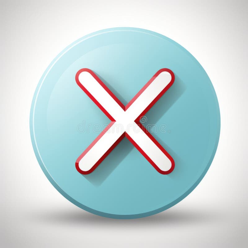A Blue Button with an X Symbol on it Stock Illustration - Illustration ...
