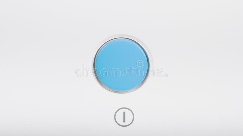 Blue Button for Turning on and Off the Electrical Appliance, Start ...