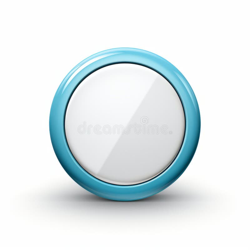 A Blue Button on a White Background Stock Illustration - Illustration ...