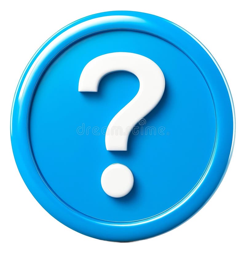 A Blue Button with a White Question Mark on it Stock Illustration ...