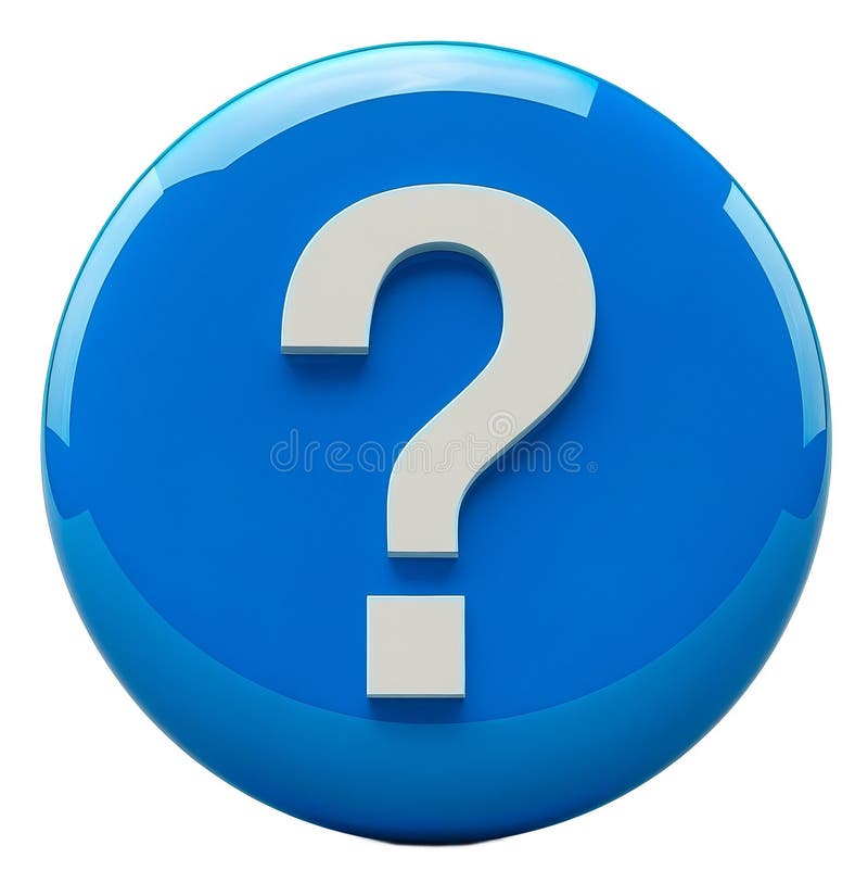 A Blue Button with a White Question Mark on it Stock Illustration ...