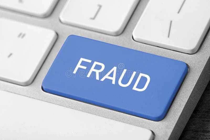 Blue Button with Word FRAUD on Keyboard, Closeup View Stock Photo ...