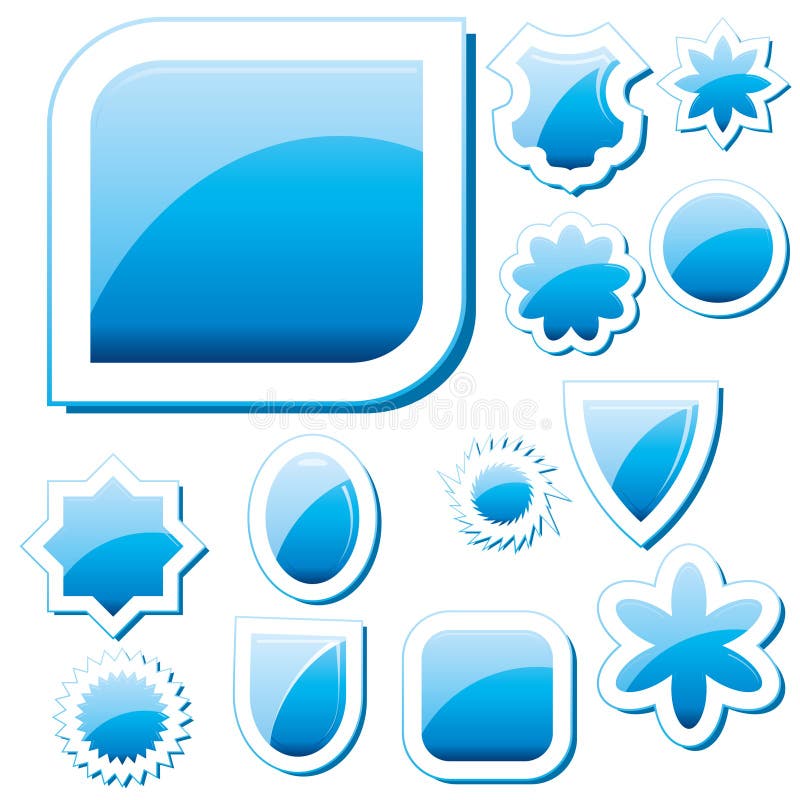 Blue buttons stock vector. Illustration of glossy, shine - 19311832