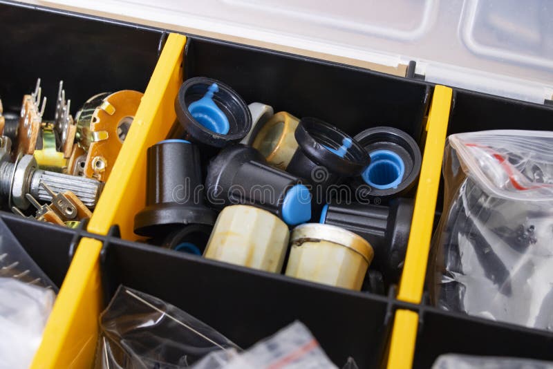 Blue Buttons for Device in Box Cells Closeup Button for Device Stock ...