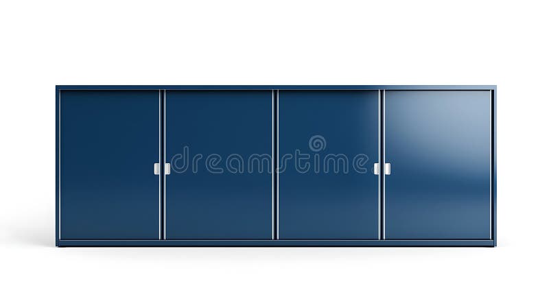 A Blue Cabinet with Four Doors Stock Illustration - Illustration of ...