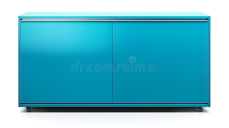 A Blue Cabinet with a White Background Stock Illustration ...
