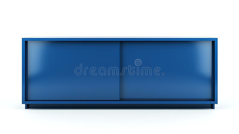A Blue Cabinet with a White Background Stock Illustration ...