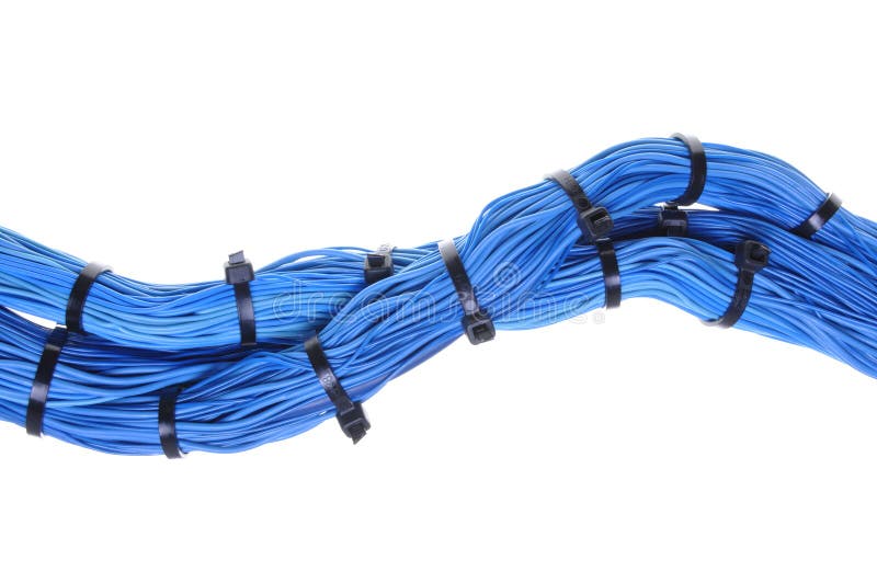 Blue Cable Bundles in Computer Global Network Stock Photo - Image of ...