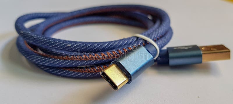 Blue Cable charger stock photo. Image of connector, charges - 125578108