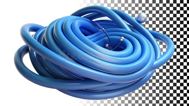Blue Cable Coil, Tangled Cord, Electrical Wire, Industrial Element Png ...