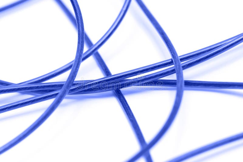 Blue Cable on a White Background Stock Photo - Image of abstract, curl ...