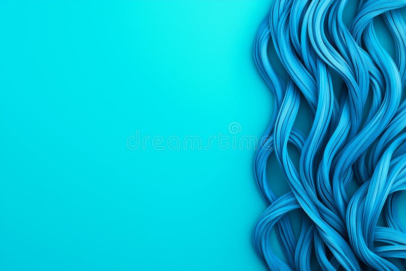 Blue Cable or Wire Design on Vibrant Turquoise Background Creating ...
