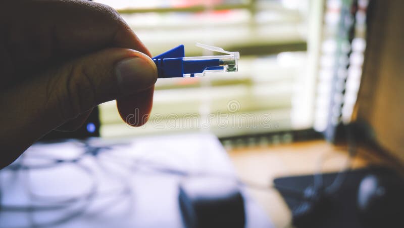 Blue Cablings Switch stock image. Image of marketing - 96597855