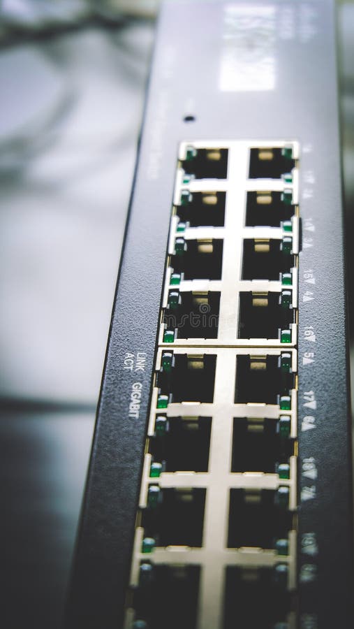 Blue Cablings Switch stock image. Image of electronic - 96597947