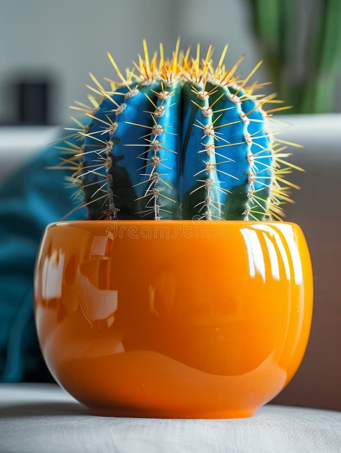 Blue Cactus Orange Pot Couch Stock Photos - Free & Royalty-Free Stock ...