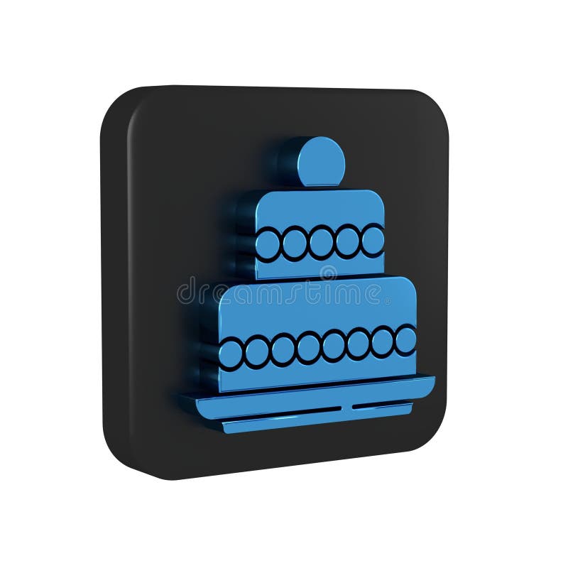 Blue Cake Icon Isolated on Transparent Background. Happy Birthday ...