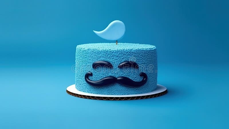 Blue Cake with a Mustache. International Men S Day, Father S Day ...