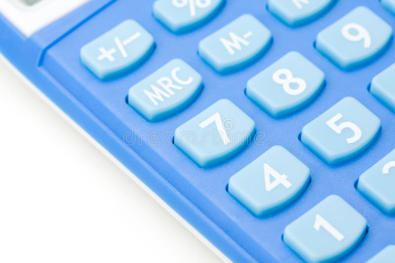 Blue calculator stock photo. Image of isolated, office - 7839606