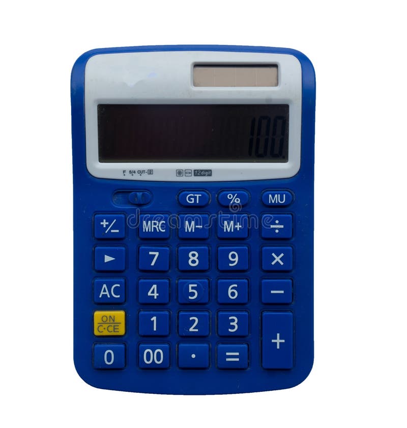 Blue calculator. stock image. Image of background, mathematics - 101495539