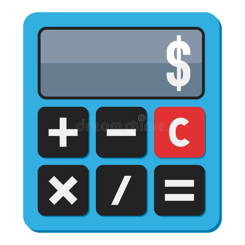 Blue Calculator Flat Icon Isolated On White Stock Vector - Illustration ...