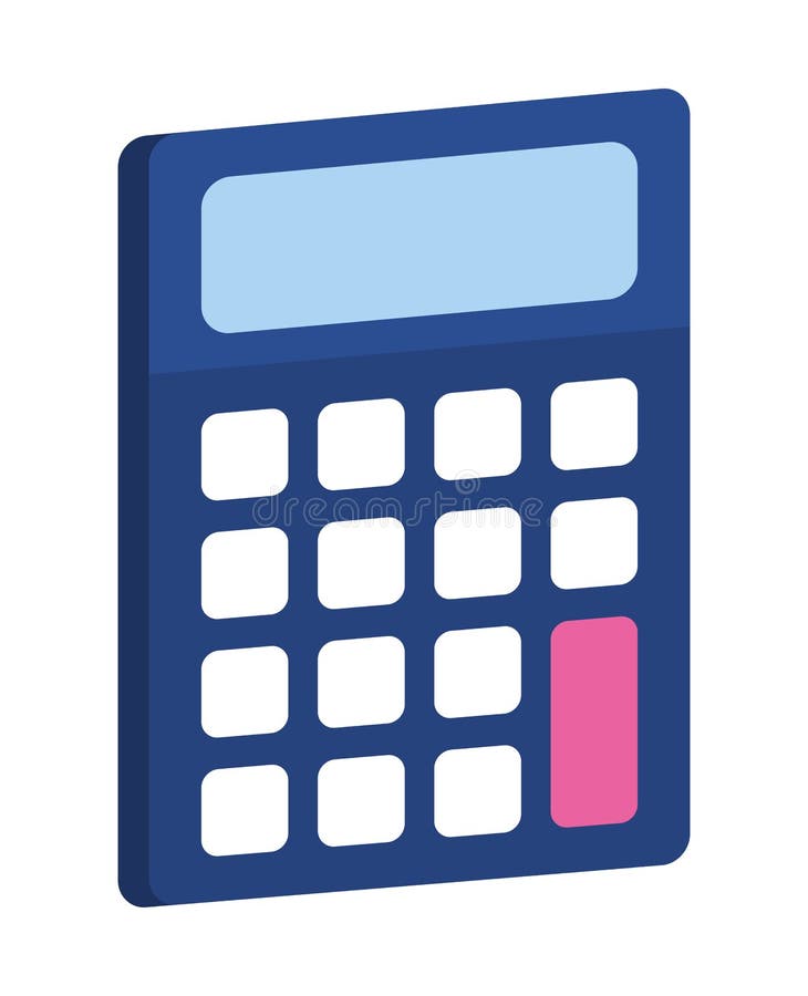 Blue Calculator Illustration Stock Vector - Illustration of isolated ...