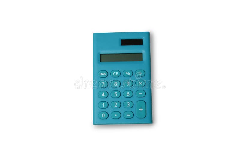A Blue Calculator Isolate on White Backgrounds Stock Illustration ...
