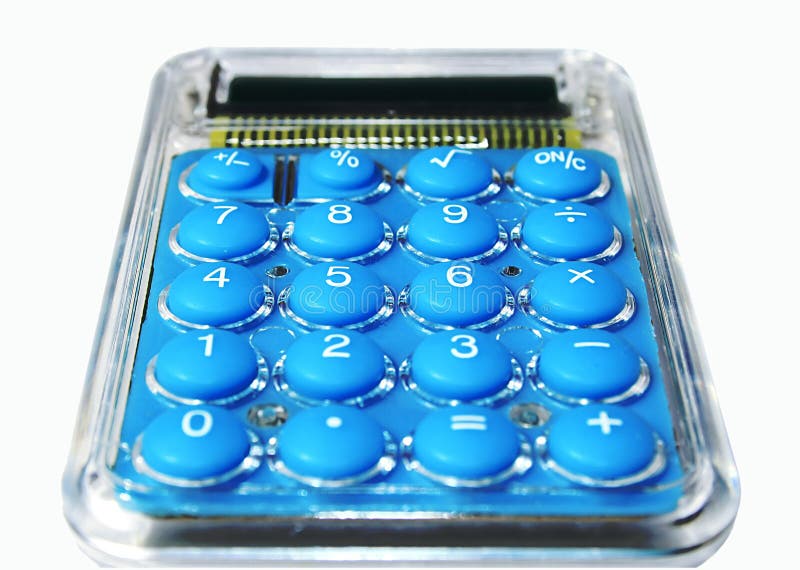 Blue Calculator, Isolated on White Stock Photo - Image of financial ...