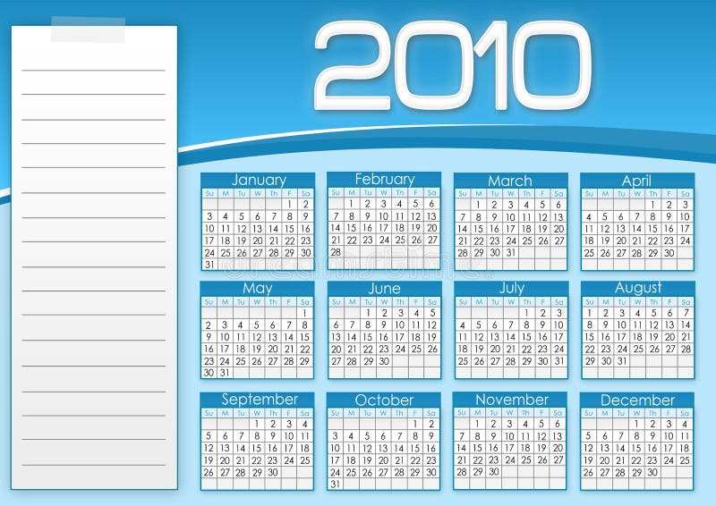 Blue calendar 1010 stock illustration. Illustration of lines - 10191187